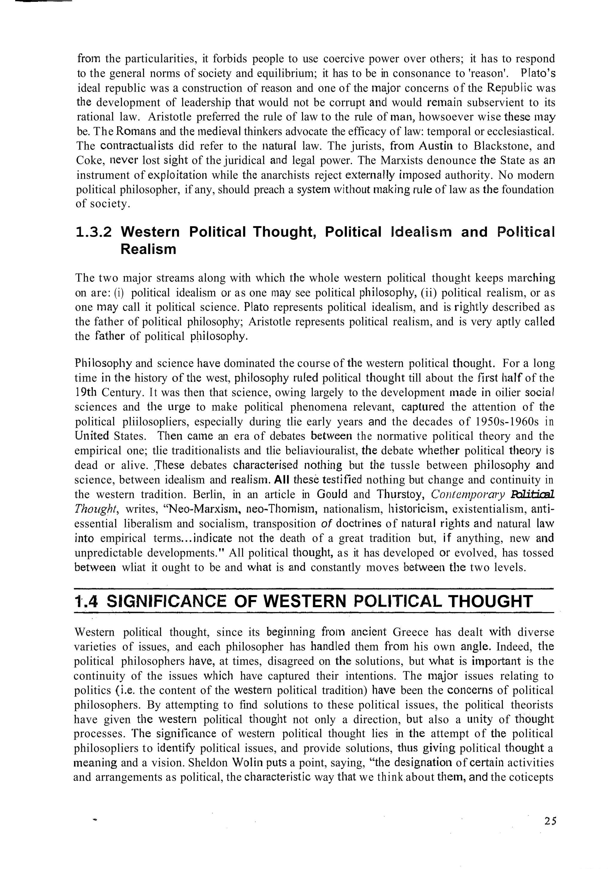 Unit 1 significance of western political thought | PDF
