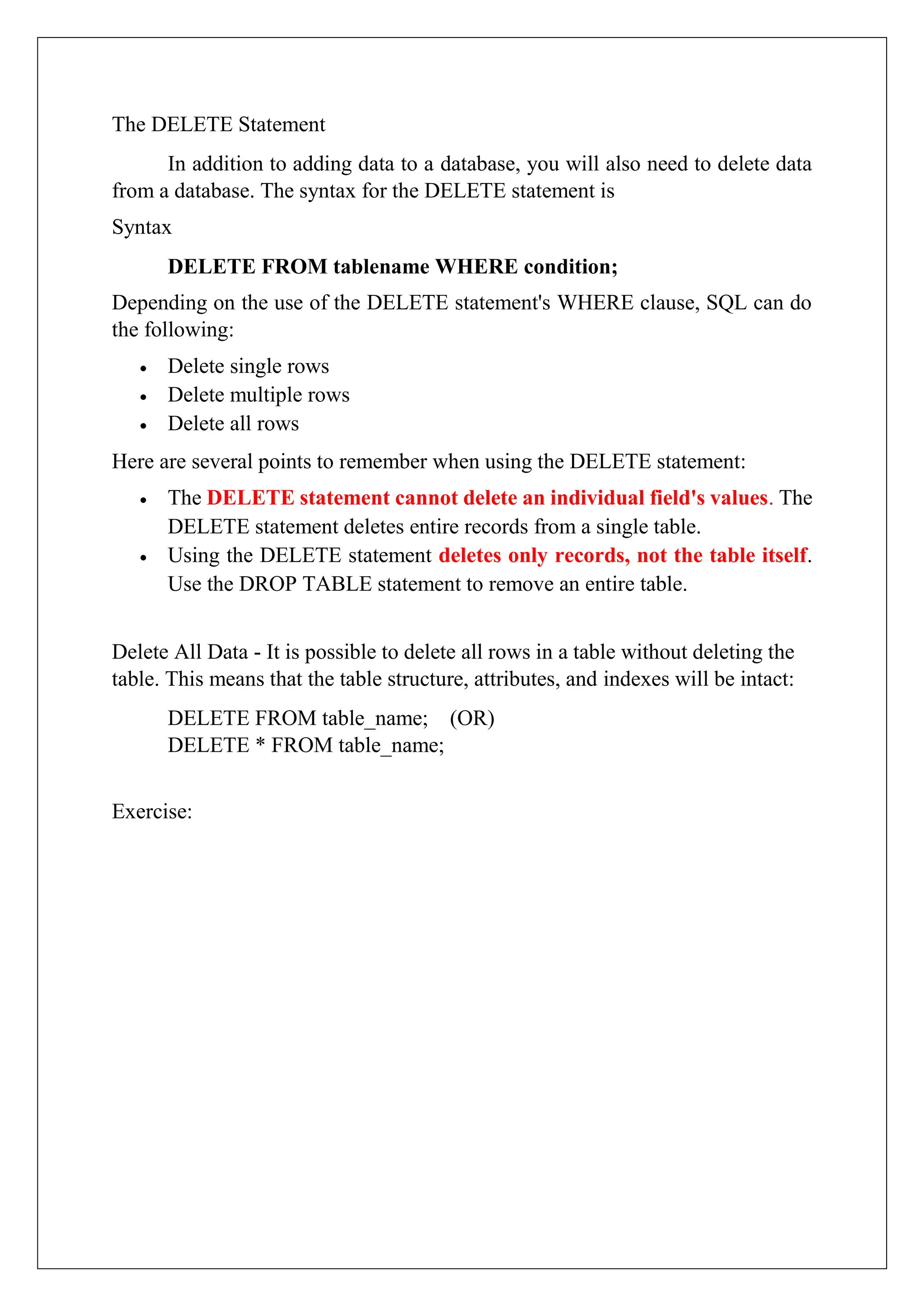 Unit-1 SQL fundamentals.docx SQL commands used to create table, insert ... Unit-1 SQL fundamentals.docx SQL commands used to create table, insert ...