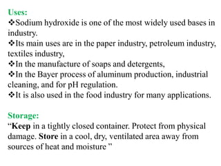 Unit 1 st amm hydroxide, sodium hydroxide | PDF