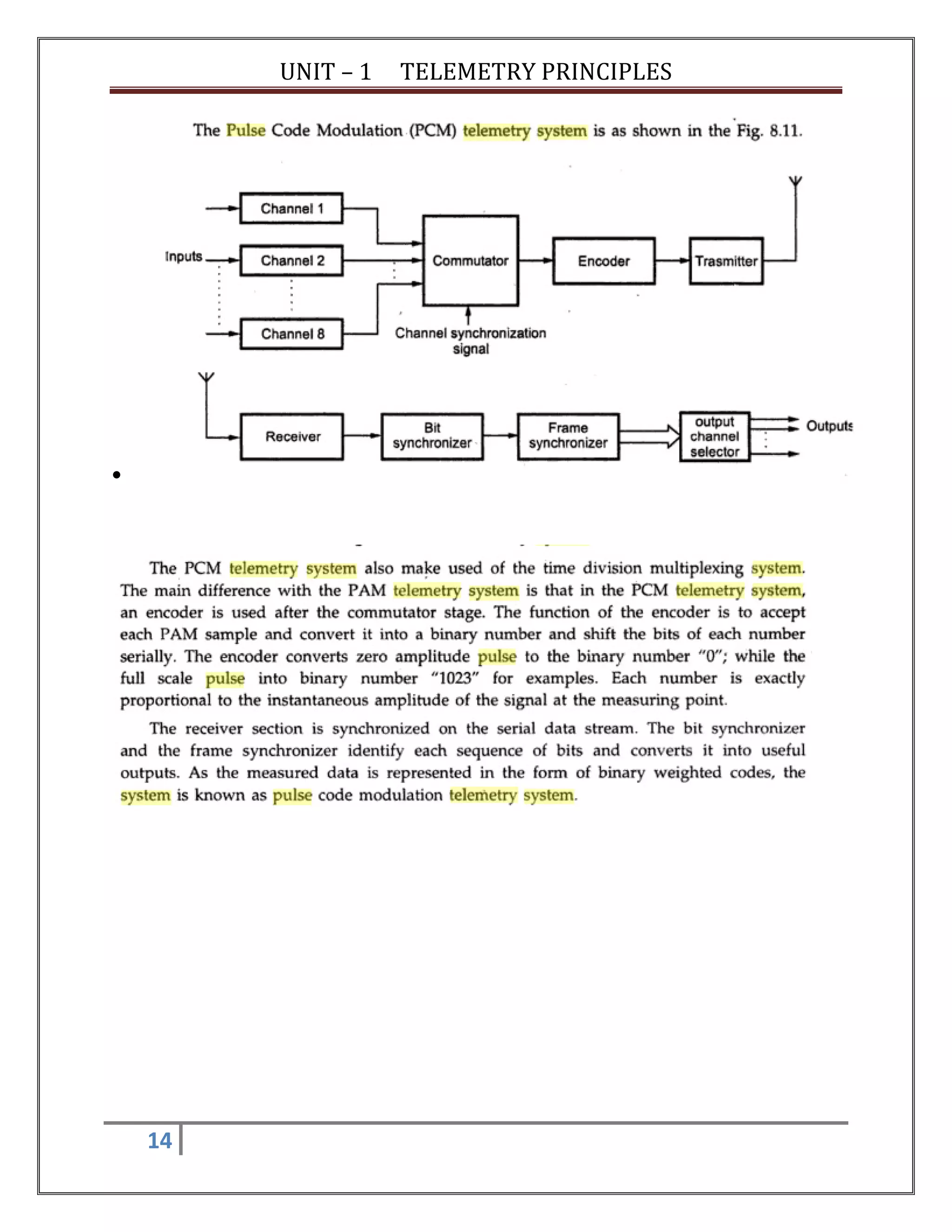 Unit 1 telemetry principles | PDF