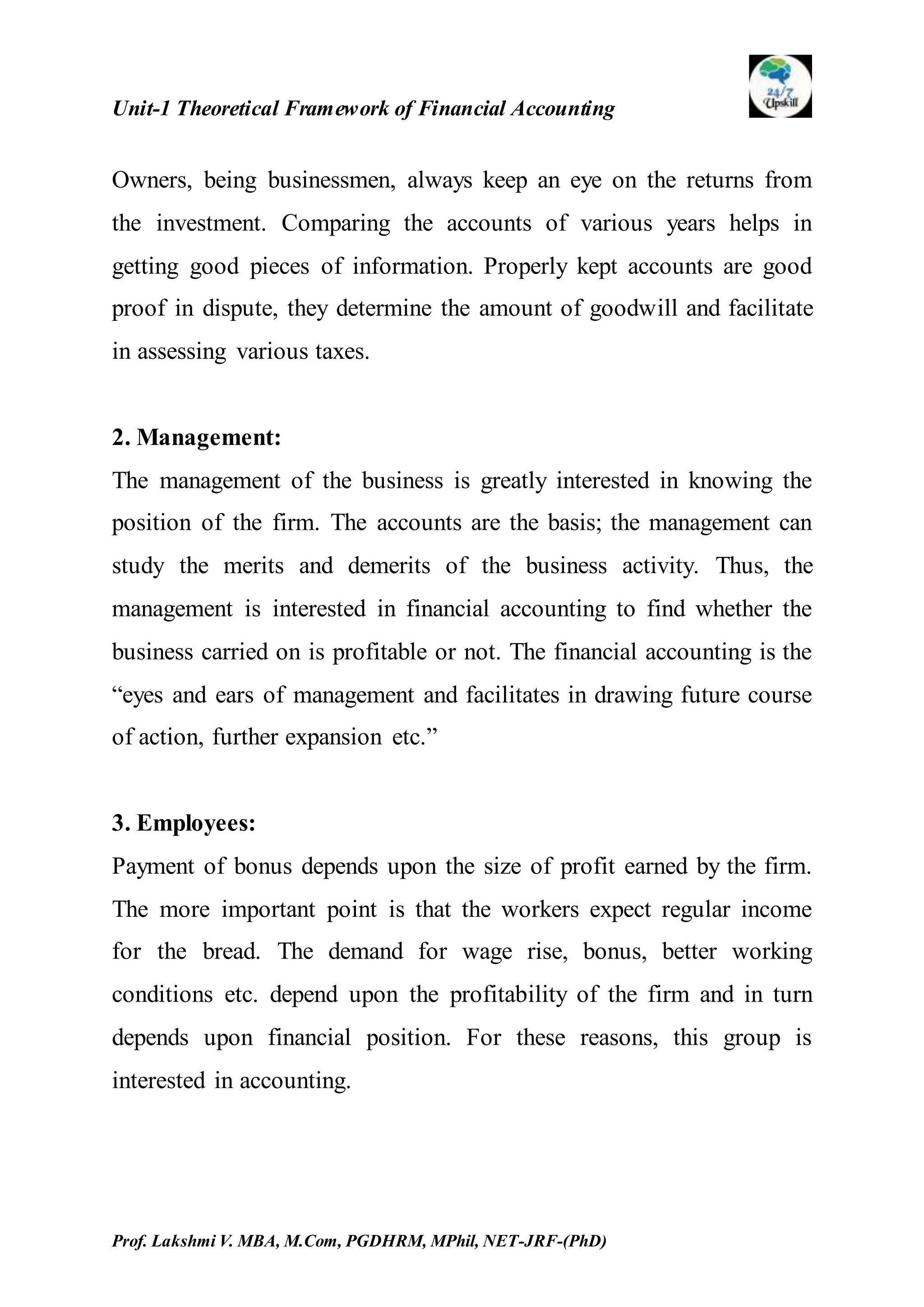 Unit 1 theoritical framework of financial accounting | DOCX