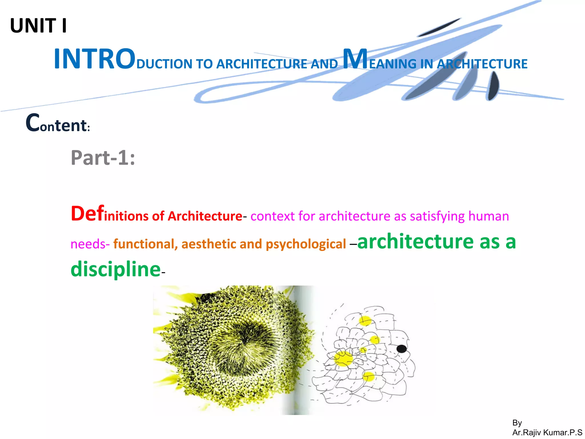 THEORY OF ARCHITECTURE | PPT