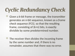 Computer Networks - Error Detection and Correction | PPT