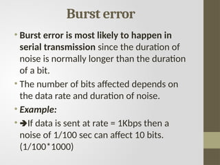 Computer Networks - Error Detection and Correction | PPT