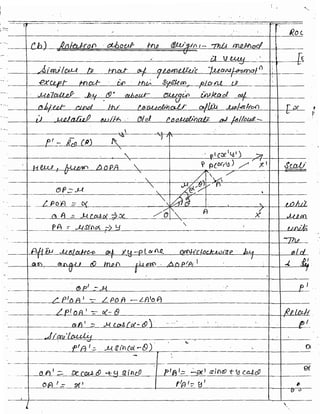 Notes 2D-Transformation Unit 2 Computer graphics | PDF