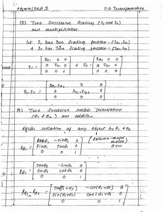 Notes 2D-Transformation Unit 2 Computer graphics | PDF