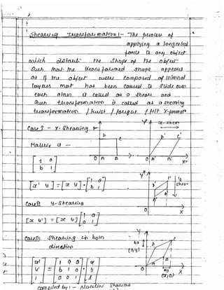 Notes 2D-Transformation Unit 2 Computer graphics | PDF