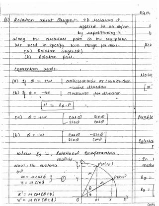 Notes 2D-Transformation Unit 2 Computer graphics | PDF
