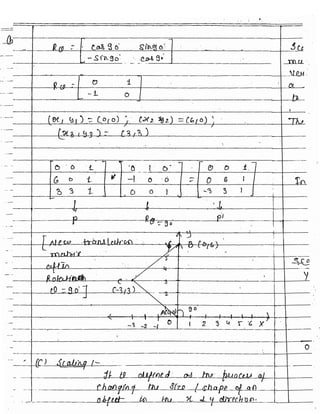 Notes 2D-Transformation Unit 2 Computer graphics | PDF