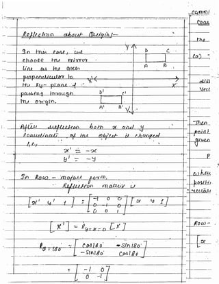 Notes 2D-Transformation Unit 2 Computer graphics | PDF