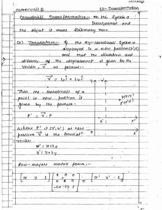 Notes 2D-Transformation Unit 2 Computer graphics | PDF