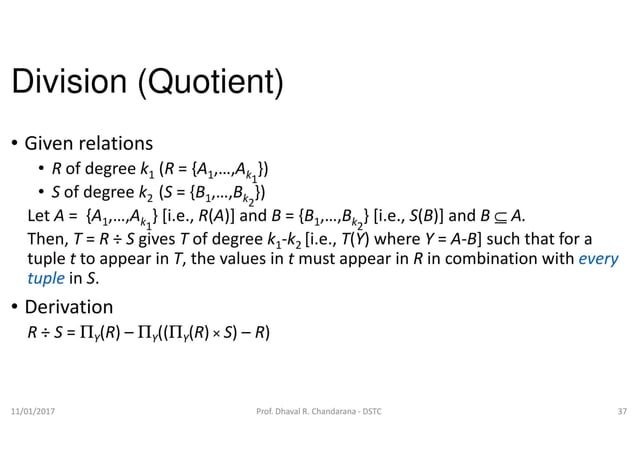 Distributed DBMS - Unit 2 - Overview of RDBMS | PPT