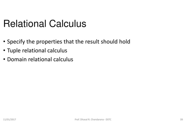Distributed DBMS - Unit 2 - Overview of RDBMS | PPT