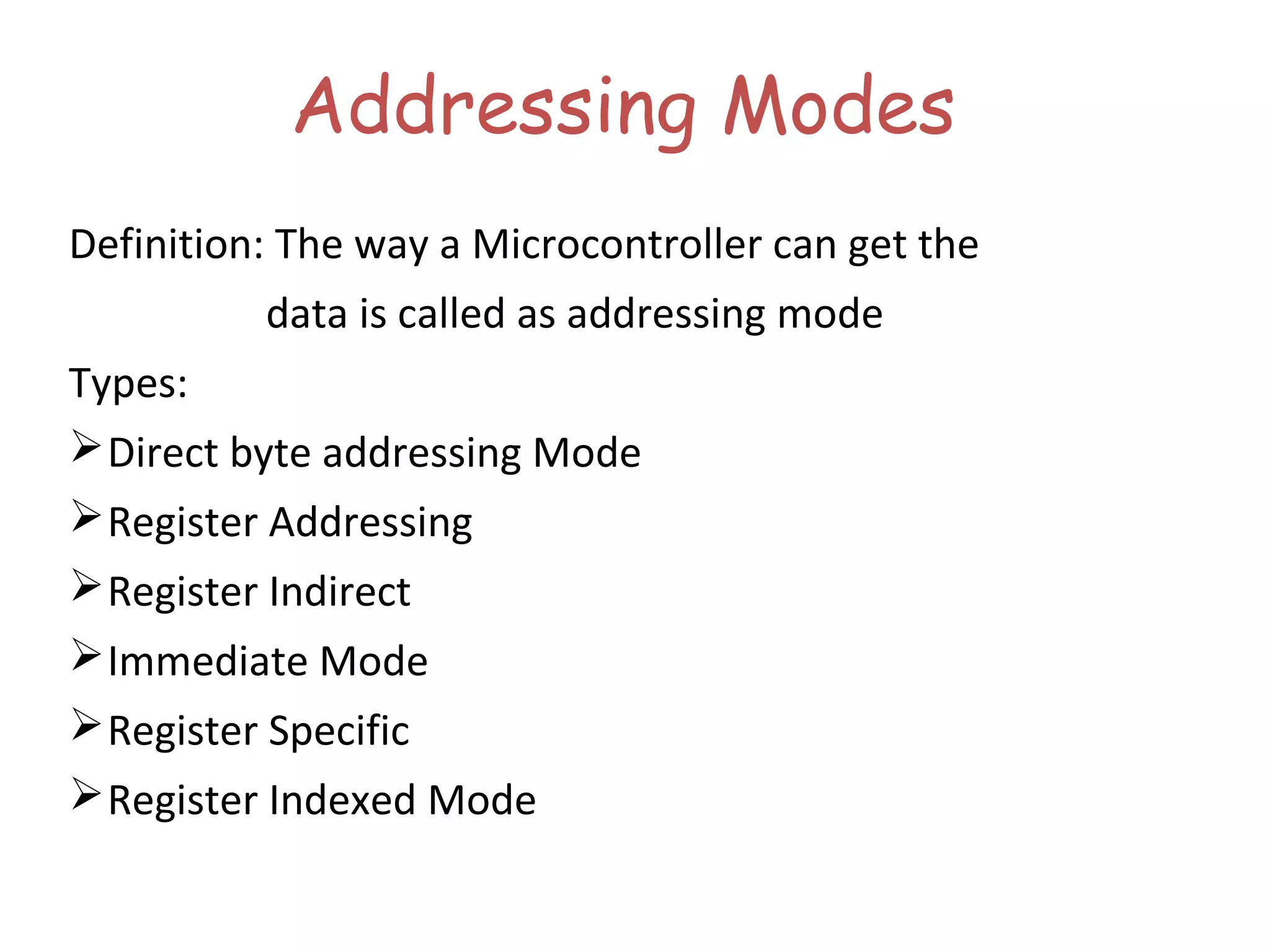 Addressing mode and instruction set using 8051 | PPT Addressing mode and instruction set using 8051 | PPT