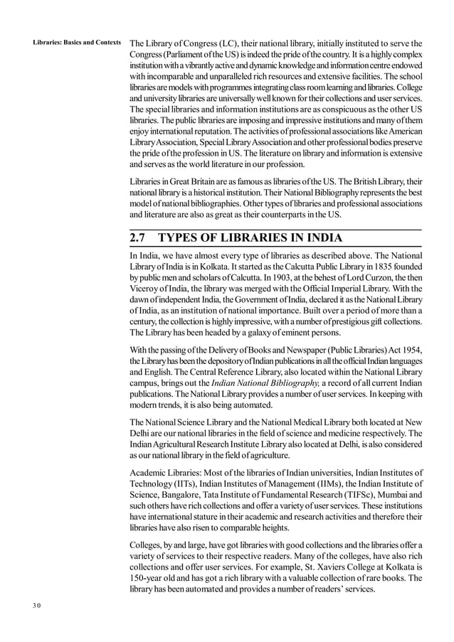 Types of Libraries and their functions | PDF