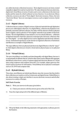 Types of Libraries and their functions | PDF