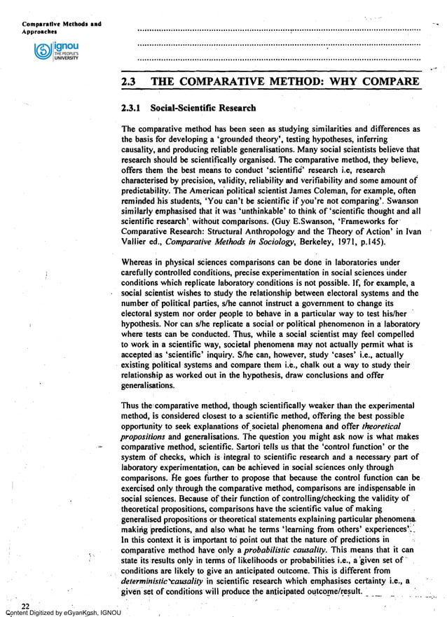 Unit 2 Comparative methods and Approaches | PDF | Science