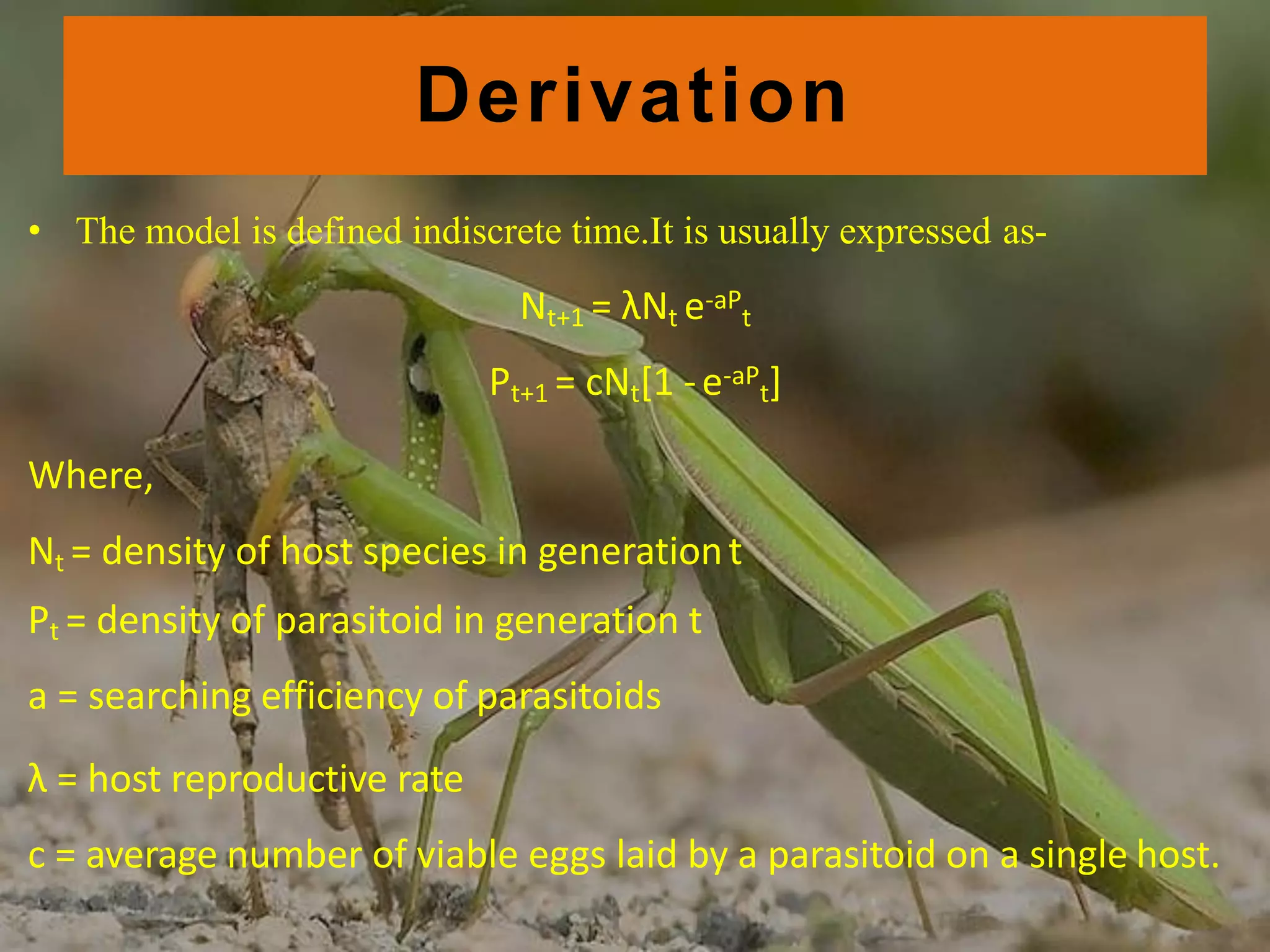 Predator- Prey Models- Lotka Voltera Model, Nicholson- Bailey Model ...