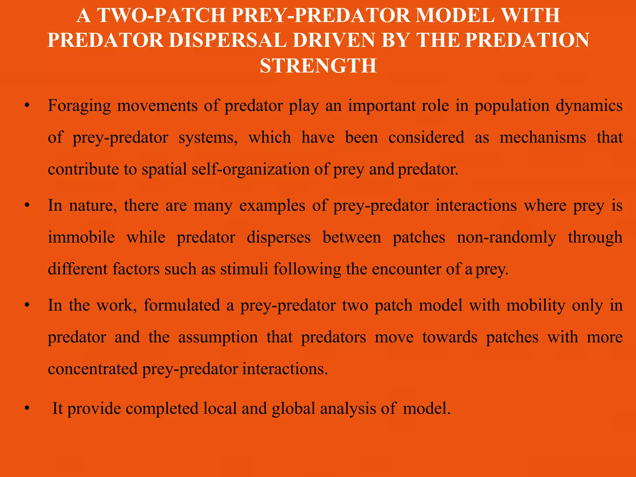 Predator- Prey Models- Lotka Voltera Model, Nicholson- Bailey Model ...