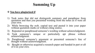 Plagiarism and Academic Integrity | PPTX