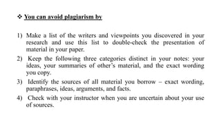 Plagiarism and Academic Integrity | PPTX