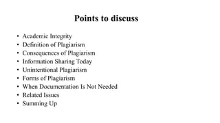 Plagiarism and Academic Integrity | PPTX