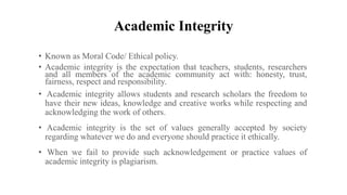 Plagiarism and Academic Integrity | PPTX