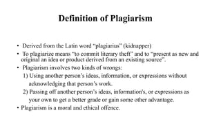Plagiarism and Academic Integrity | PPTX