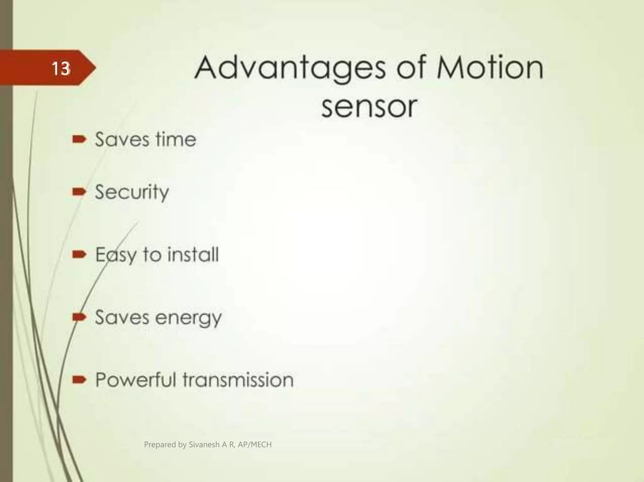 UNIT II - MOTION, PROXIMITY AND RANGING SENSORS | PPTX
