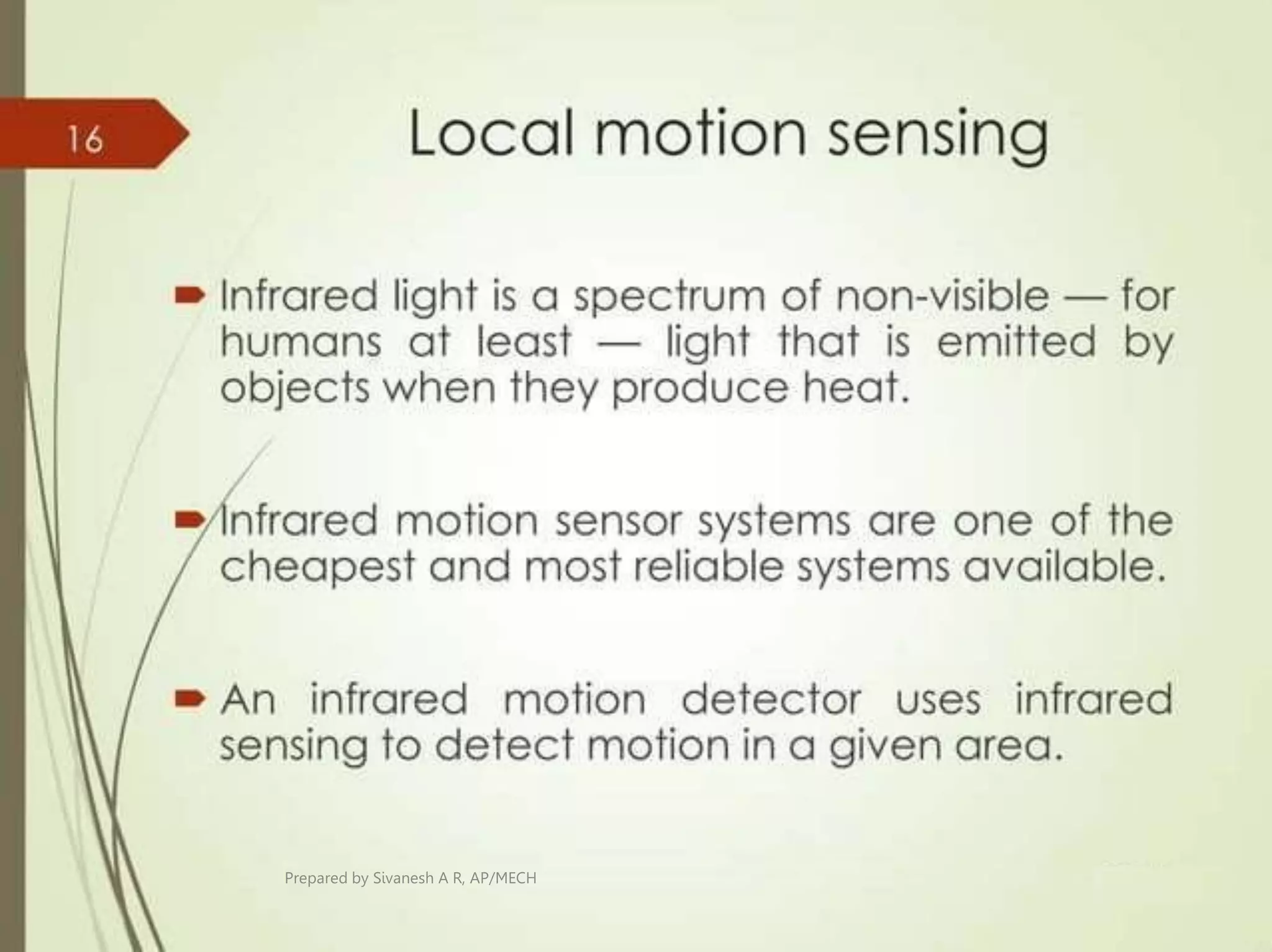 UNIT II - MOTION, PROXIMITY AND RANGING SENSORS | PPTX