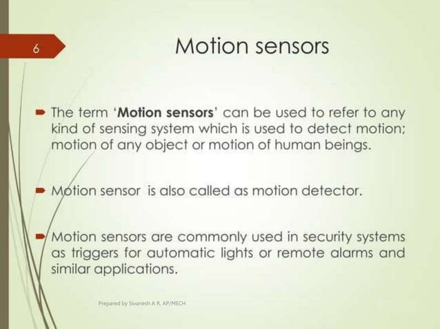 UNIT II - MOTION, PROXIMITY AND RANGING SENSORS | PPTX