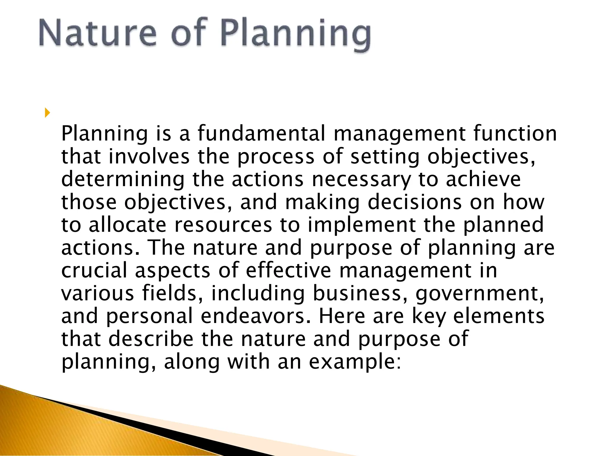 Planning & Concept of Objectives,.Types of Planning,Principles of ...