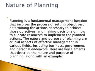 Planning & Concept of Objectives,.Types of Planning,Principles of ...