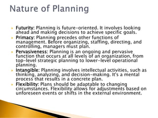 Planning & Concept of Objectives,.Types of Planning,Principles of Planning,Planning Process,pdf ...