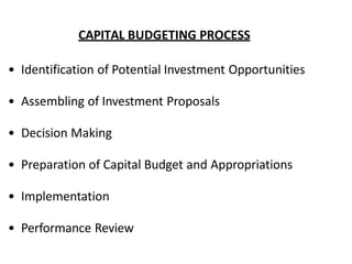 capital budgeting concept meaning and types | PPT