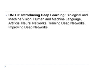 Deep learning Techniques JNTU R20 UNIT 2 | PPTX