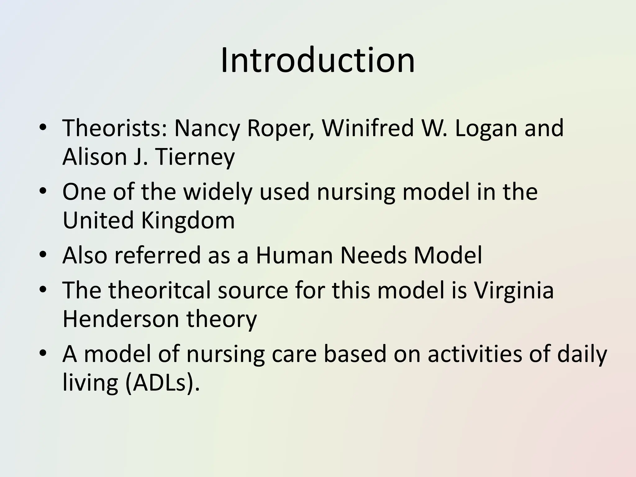Le-2 Roper–Logan–Tierney Model of Nursing.ppt