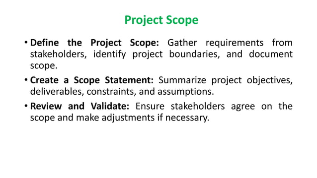 Step Wise Project Planning: Project Scope, Objectives, Infrastructure ...