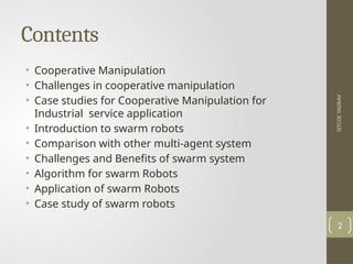 Cooperative and Swarm Robotics Cooperative Manipulation | PPT