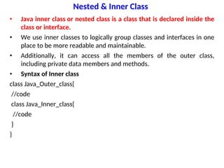 Unit-2.4 types of classes and Programming | PDF