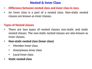 Unit-2.4 types of classes and Programming | PDF