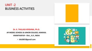 Unit 2-business activities | PPT