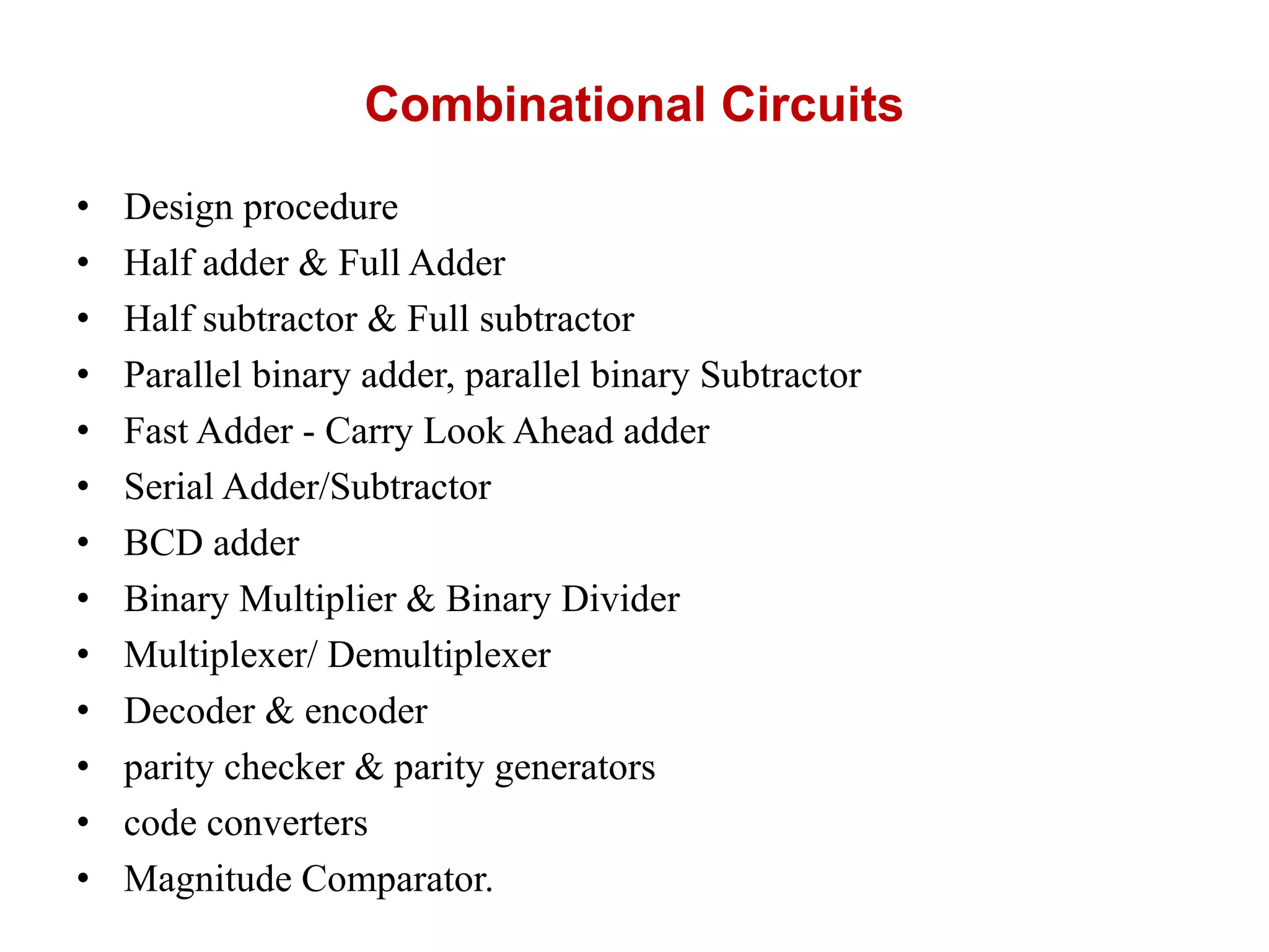 COMBINATIONAL CIRCUITS | PPTX