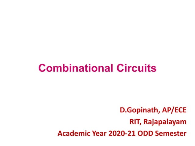 COMBINATIONAL CIRCUITS | PPTX