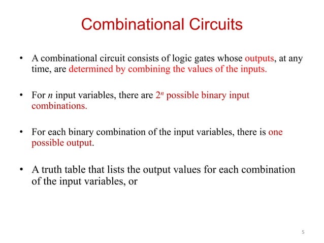 COMBINATIONAL CIRCUITS | PPTX