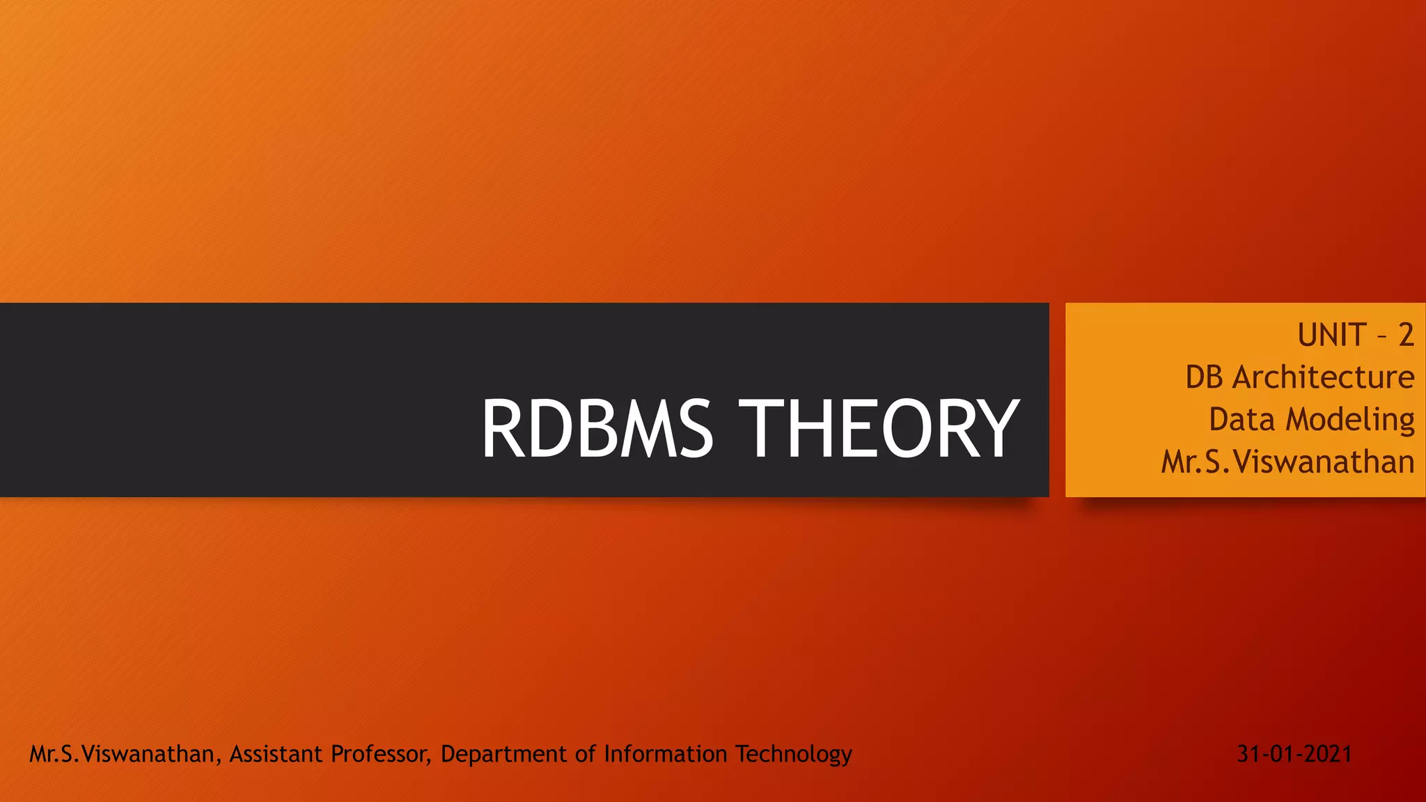 Database Architecture And Data Modelling Pptx Databases Computer