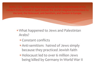 SS7H2b Creation of Israel | PPTX