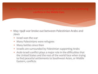SS7H2b Creation of Israel | PPT