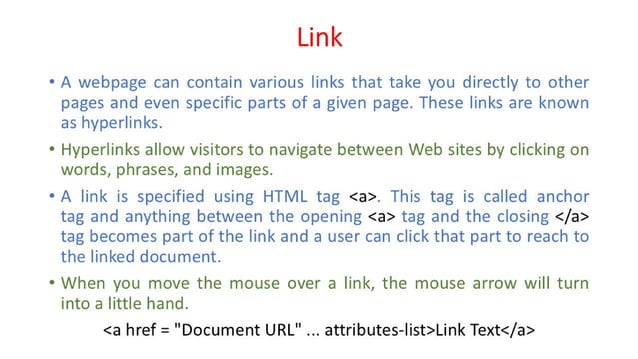 Unit - 2 - Hypertext Markup Language & Cascading Style Sheets | PPT