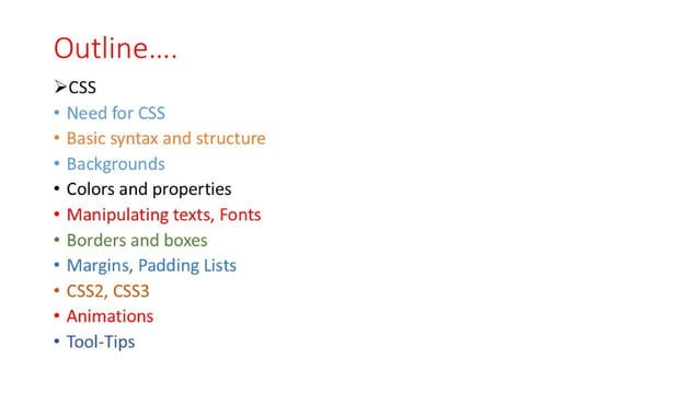 Unit - 2 - Hypertext Markup Language & Cascading Style Sheets | PPT